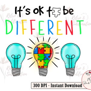 It's Ok to Be Different Light Bulb Png, Autism Awarenesspng, Autism ...