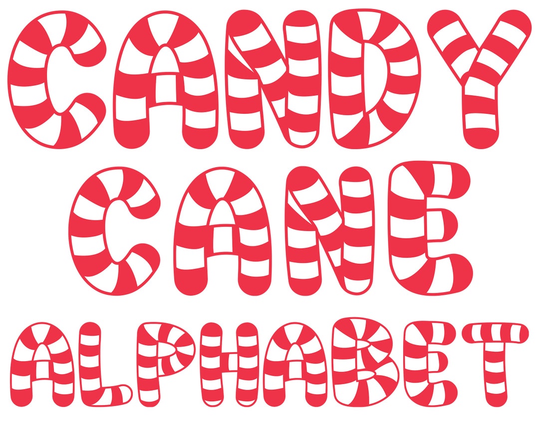 Christmas Candy Cane Alphabet Png, Christmas Alphabet Png, Christmas ...