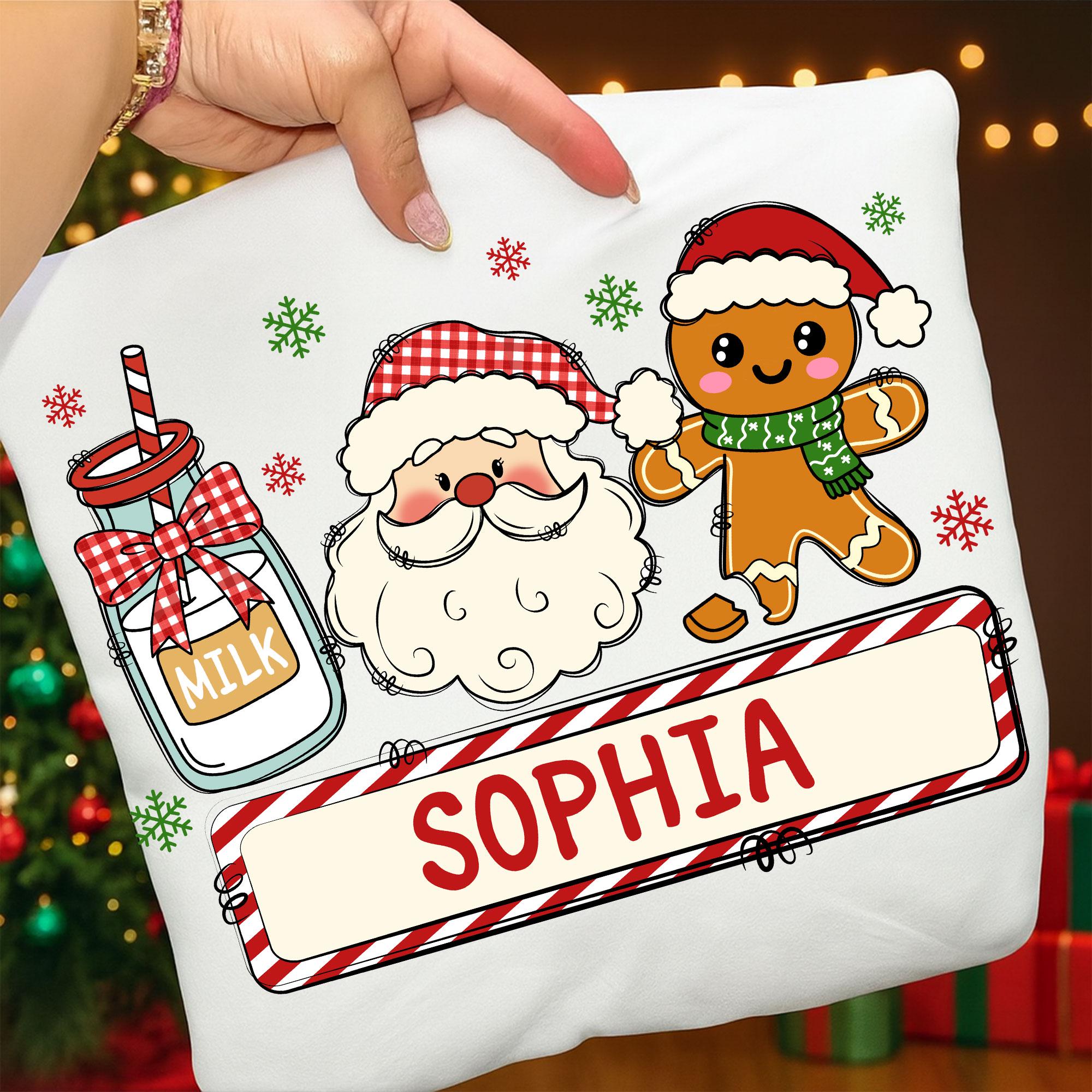 Personalized Christmas PNG: Kids Christmas Png, Santa Milk and Cookies ...