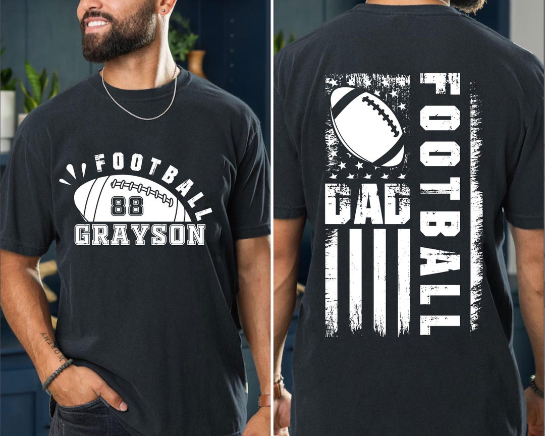 Personalized Football Dad Svg, Game Day Svg, American Flag Svg ...