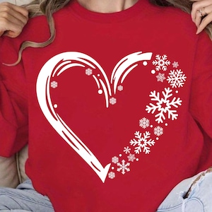 Snowflake Heart Svg, Christmas Love Svg, Merry Christmas Svg, Xmas ...