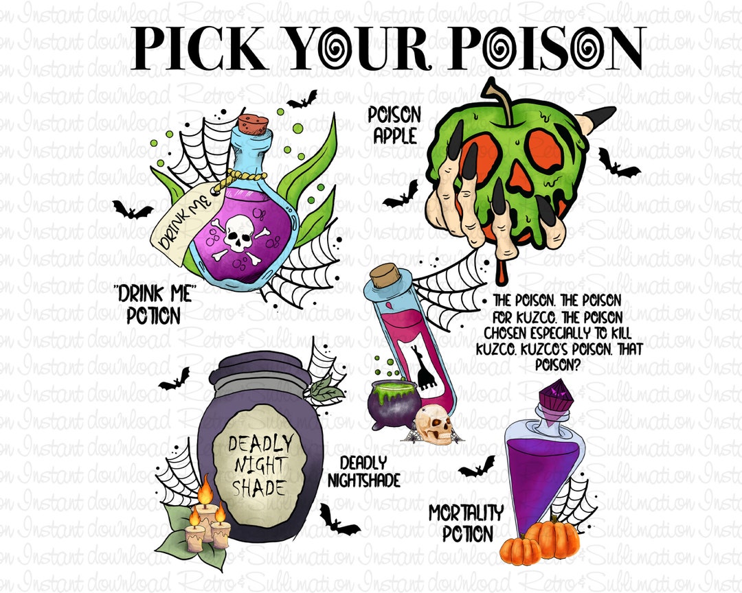 Pick Your Poison Halloween PNG, Villain Cartoon Png, Spooky Vibes Png ...
