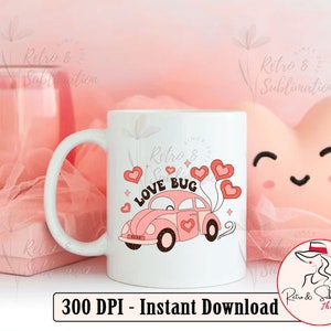 Retro Love Bug Valentine Png, Valentine's Png, Valentine Car Design ...