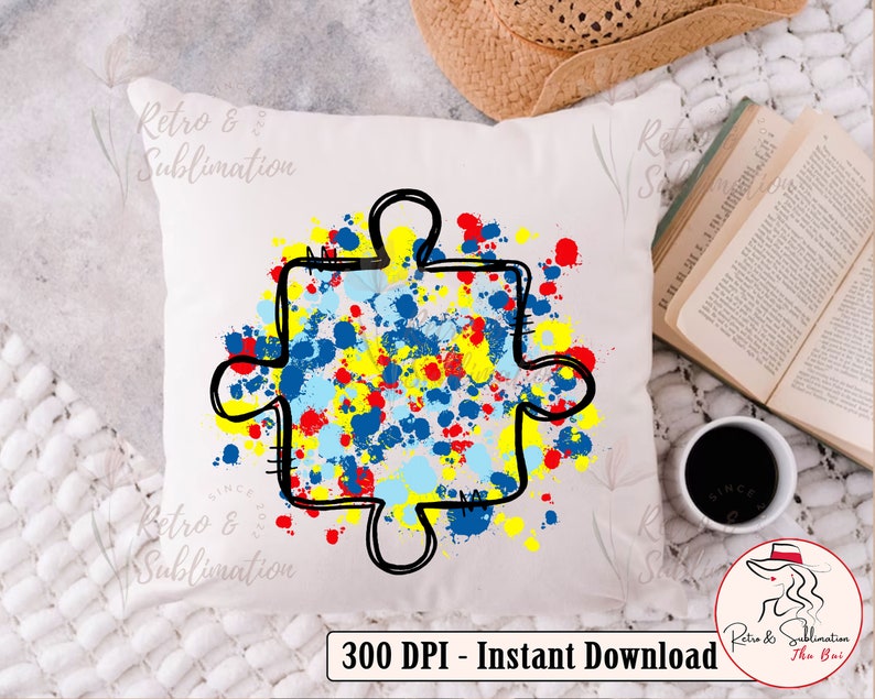 Watercolor Autism Puzzle Piece Png Autism Awareness Png We - Etsy