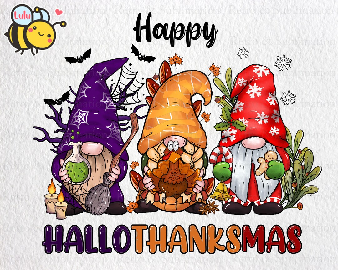 Happy Hallothanksmas Gnomes Png, Gnomes Png, Happy Halloween Png ...