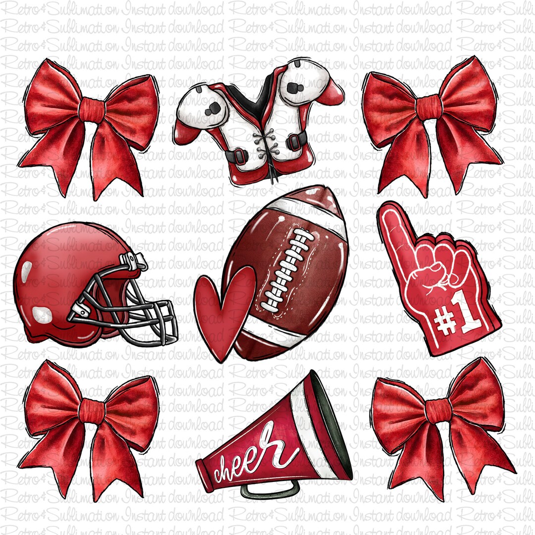 Red Football Design Png, Retro Football Design, Football Game Day Png ...