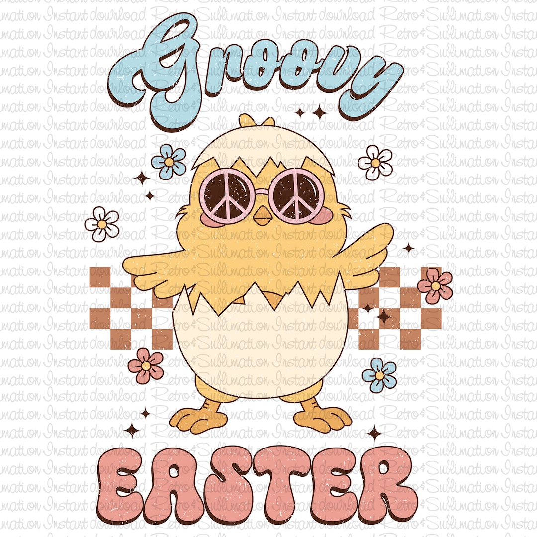 Groovy Chick Png, Retro Easter Png, Easter Day Png, Easter Bunny Png ...