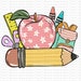 Personalized Back to School Png for Girl, Cute Pencil Apple Crayon ...