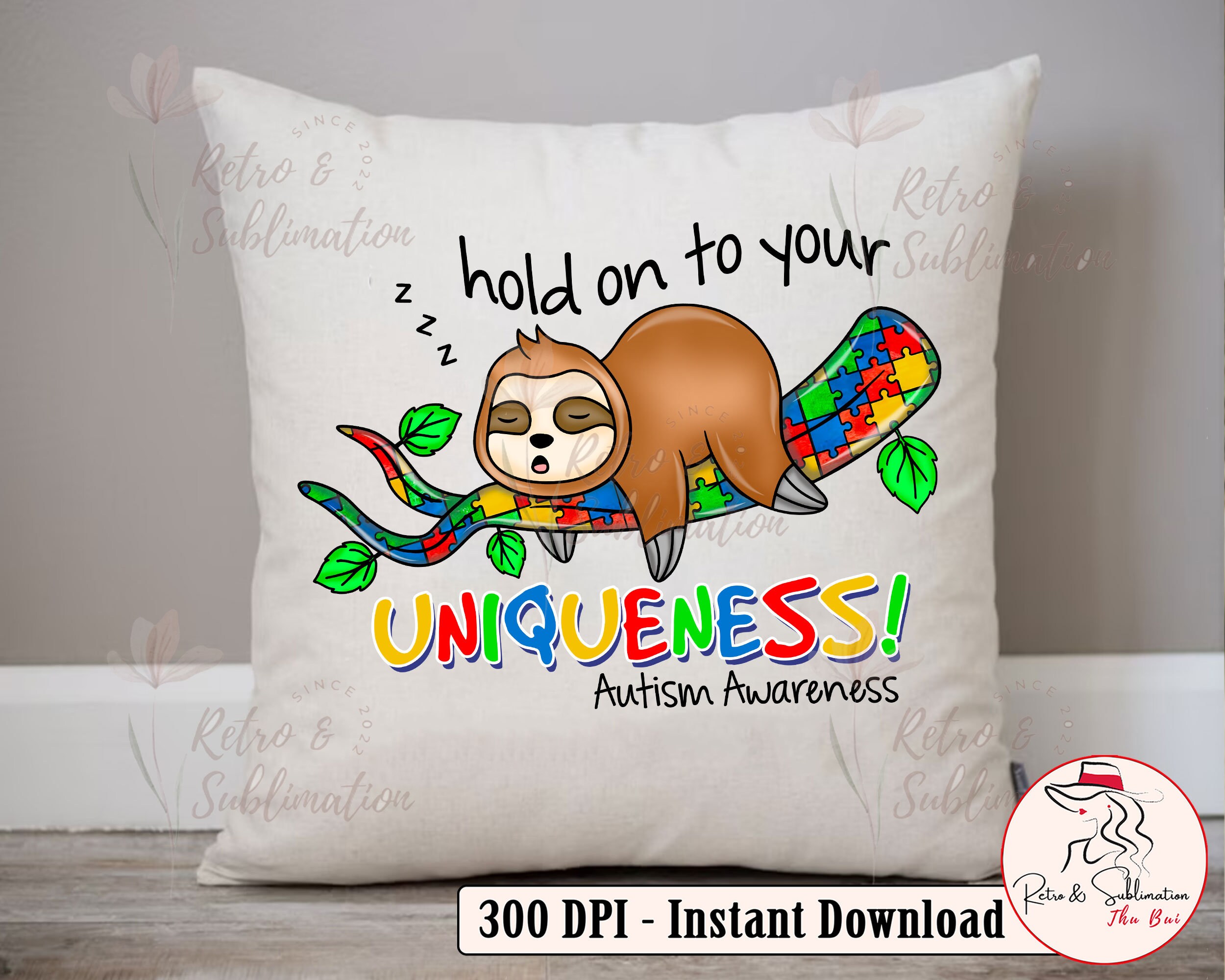 Uniqueness Sloth Autism Png autism Sloth Png Autism - Etsy