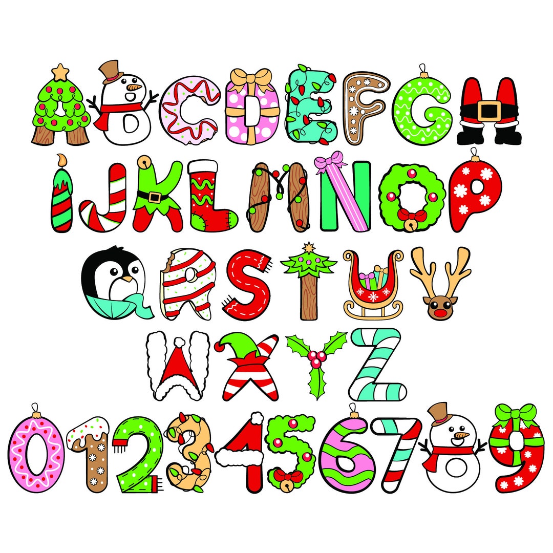 Christmas Doodle Alphabet Png, Christmas Doodle Letters Png, Christmas ...