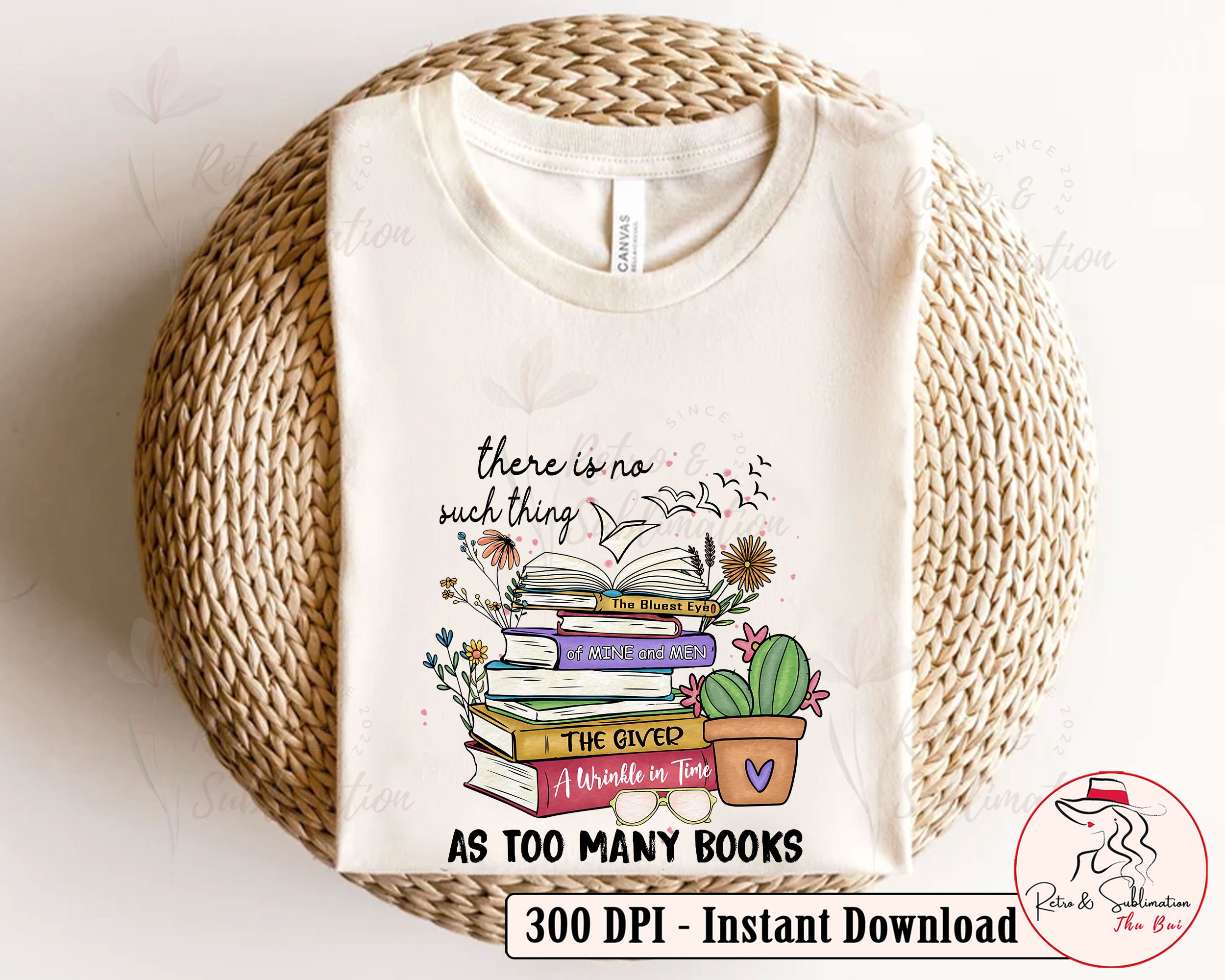 As Too Many Books Png Floral Png Books Design Reading Png - Etsy