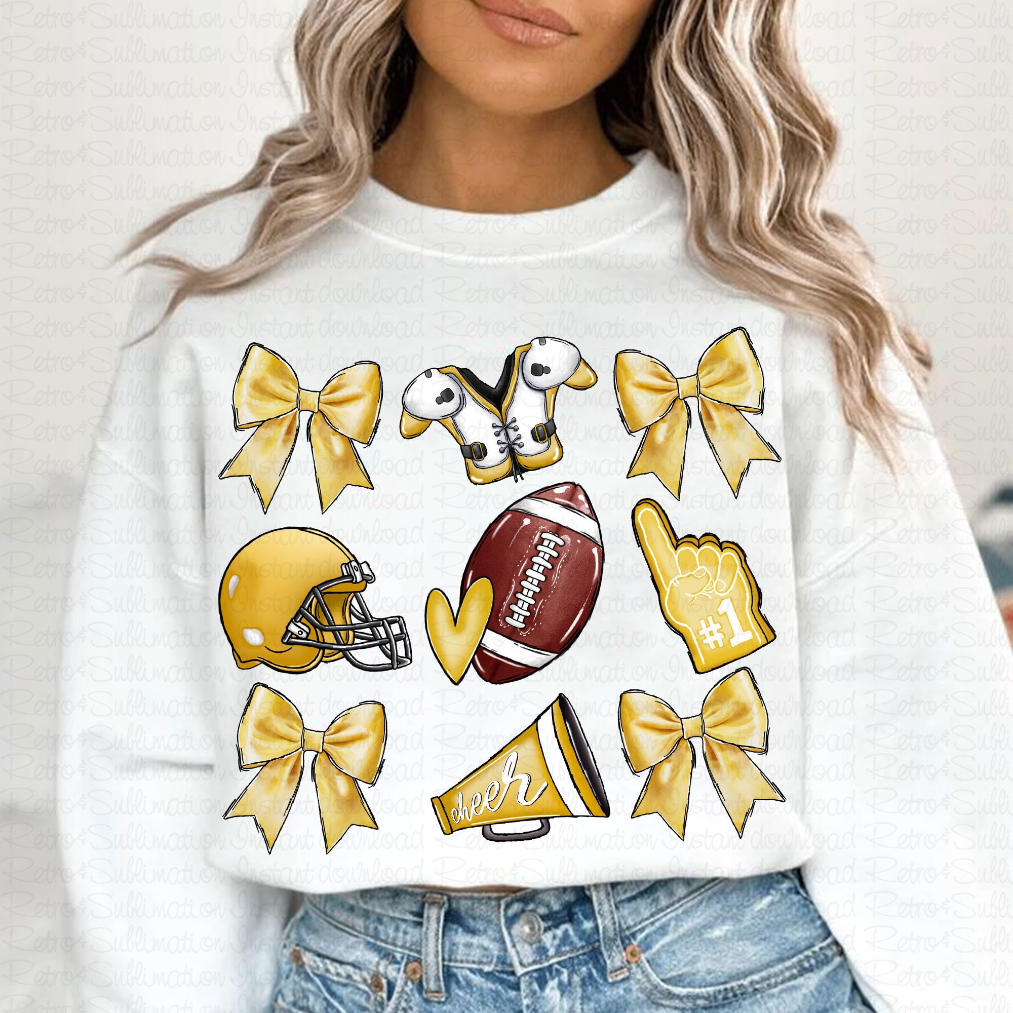 Yellow Football Png, Coquette Yellow Football Png, Game Day Football ...