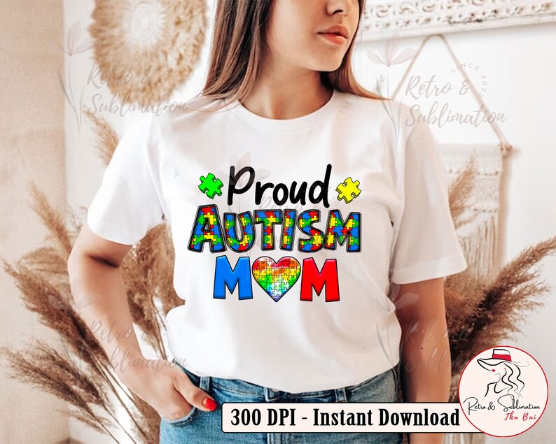 Proud Autism Mom Png Autism Puzzle Piece Png Autism - Etsy