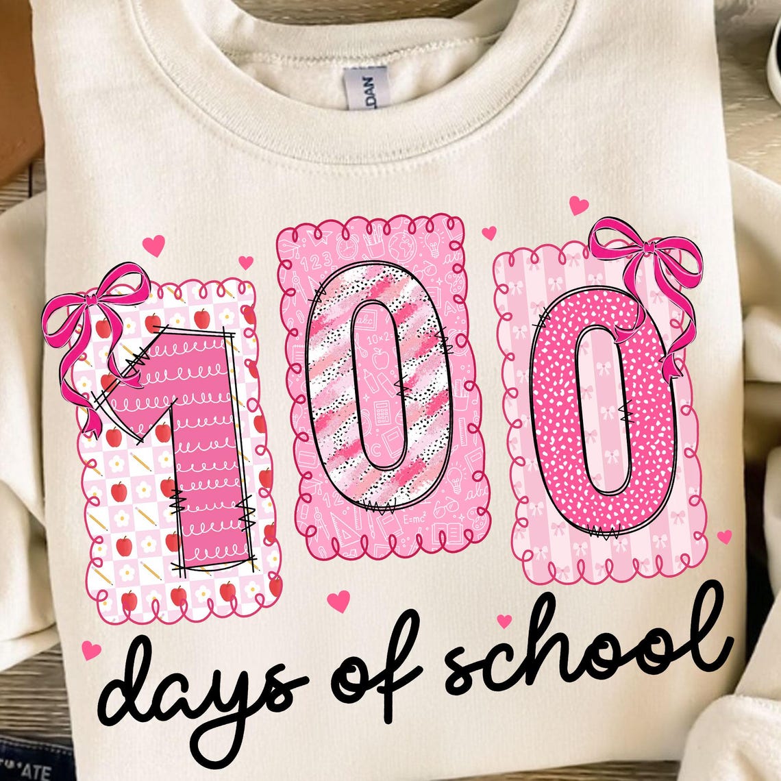 Pink Coquette 100 Days of School PNG: Bow Design (digital Download) - Etsy