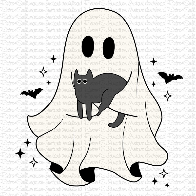 Ghost Cat Svg, Halloween Cat Svg, Ghost Svg, Halloween Shirt Design ...
