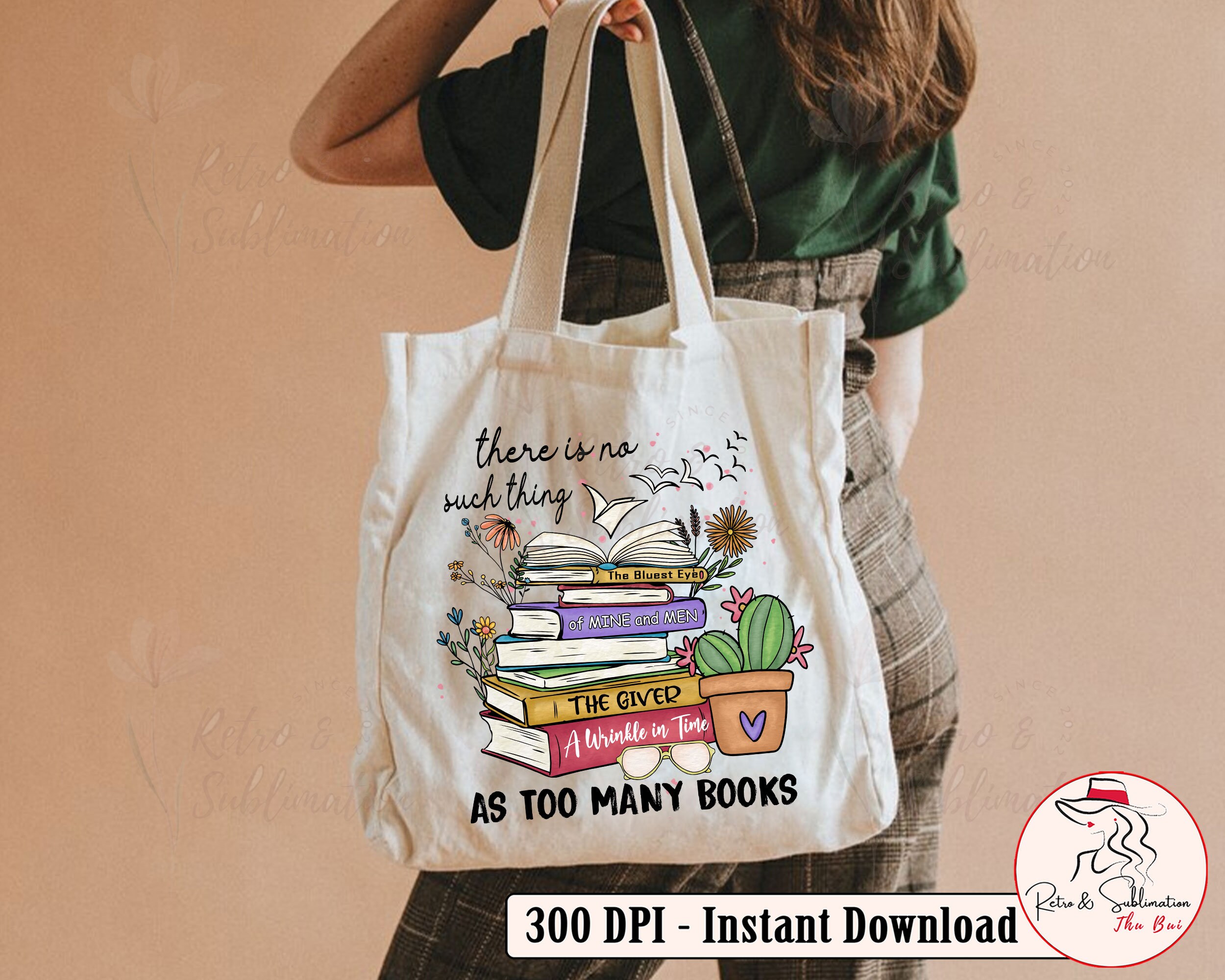 As Too Many Books Png Floral Png Books Design Reading Png - Etsy