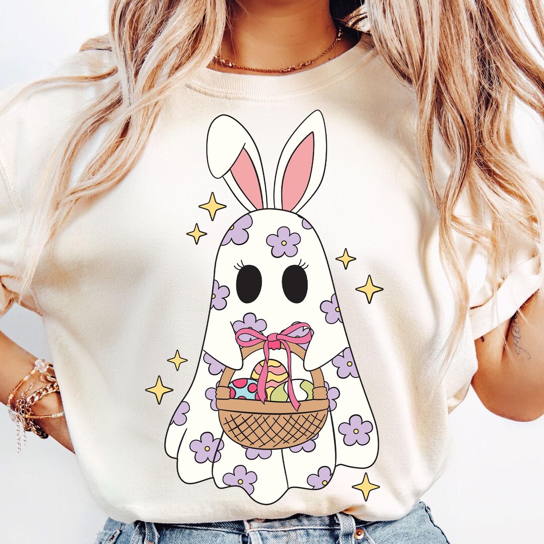 Cute Easter Ghost Svg, Floral Spooky Easter Svg, Easter Day Svg, Happy ...