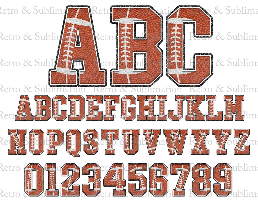 American Football Letters PNG Split, Alphabet PNG Football Doodle PNG ...