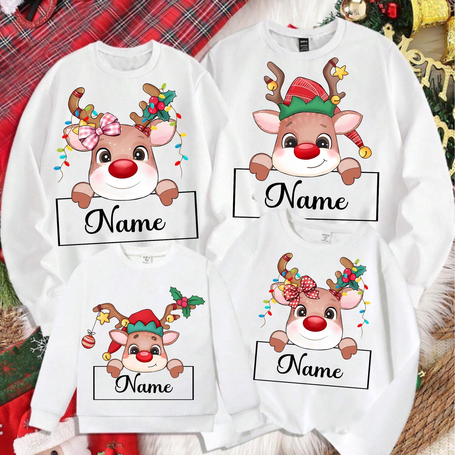 Personalized Christmas Reindeer Png, Custom Reindeer Christmas With Kid ...