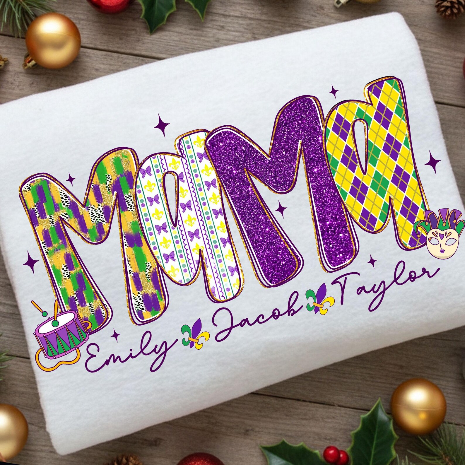 Custom Mardi Gras Mama PNG Bundle: Carnival Festive Png, Fat Tuesday ...