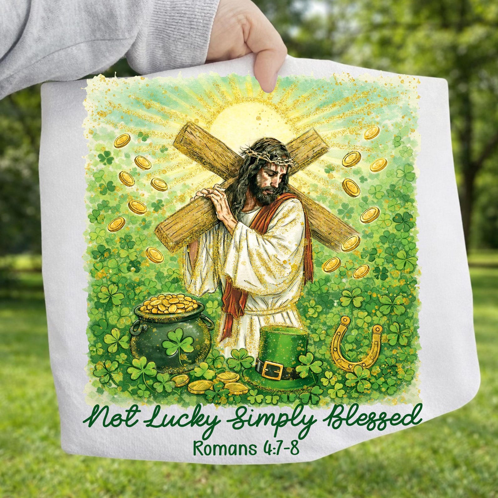 Jesus St Patricks PNG Bundle: Not Lucky Simply Blessed Png, Bible Verse ...