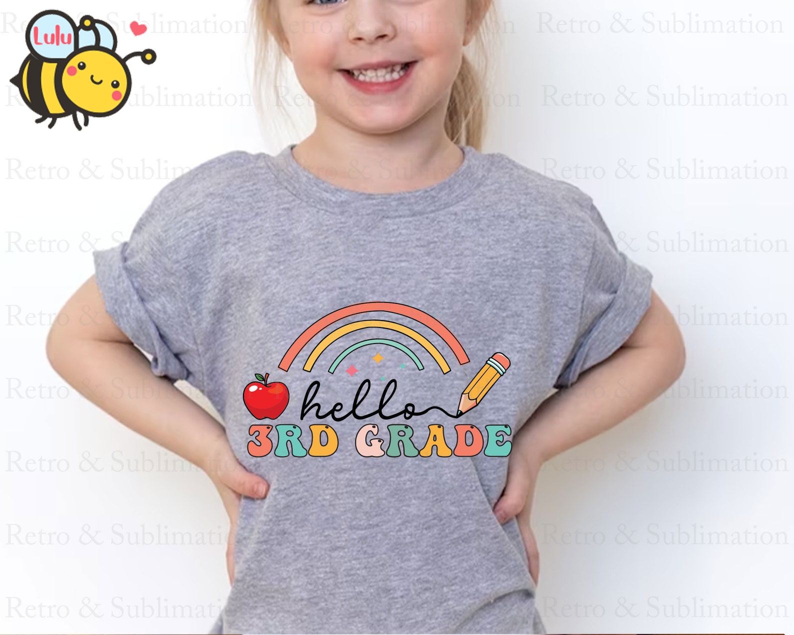 Hello 3rd Grade Rainbow Svg, First Day of School Svg, Back to School ...