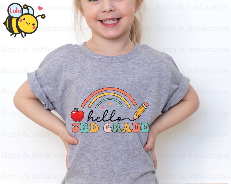 Hello 3rd Grade Rainbow Svg, First Day of School Svg, Back to School ...