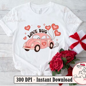 Retro Love Bug Valentine Png, Valentine's Png, Valentine Car Design ...