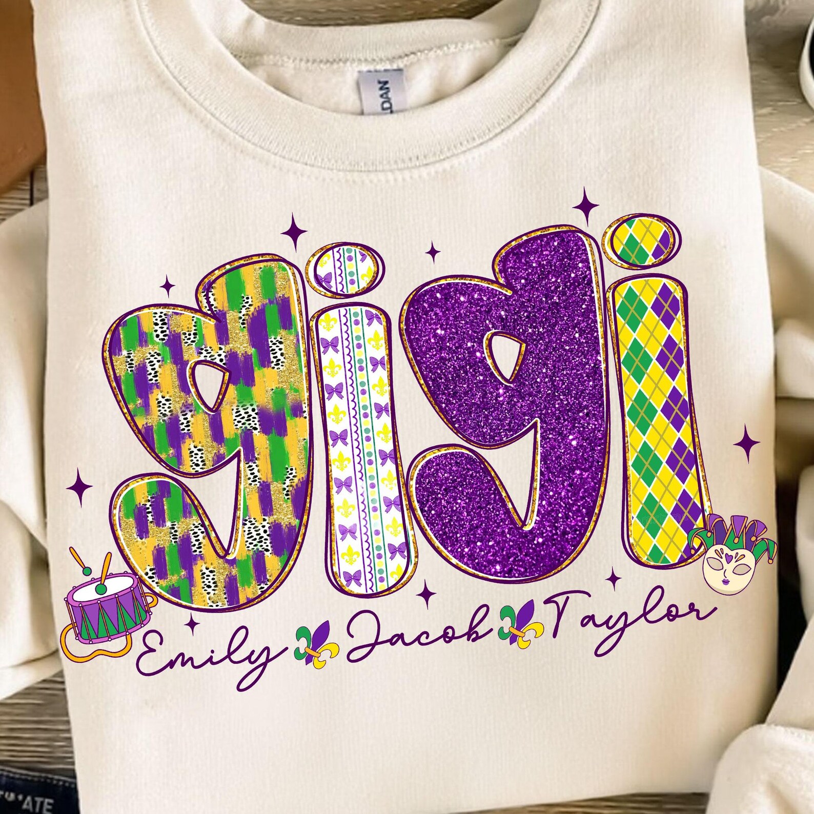 Custom Mardi Gras Mama PNG Bundle: Carnival Festive Png, Fat Tuesday ...