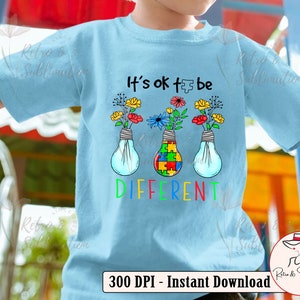 It's OK to Be Different Autism Light Bulb PNG , Autism Awareness Png ...