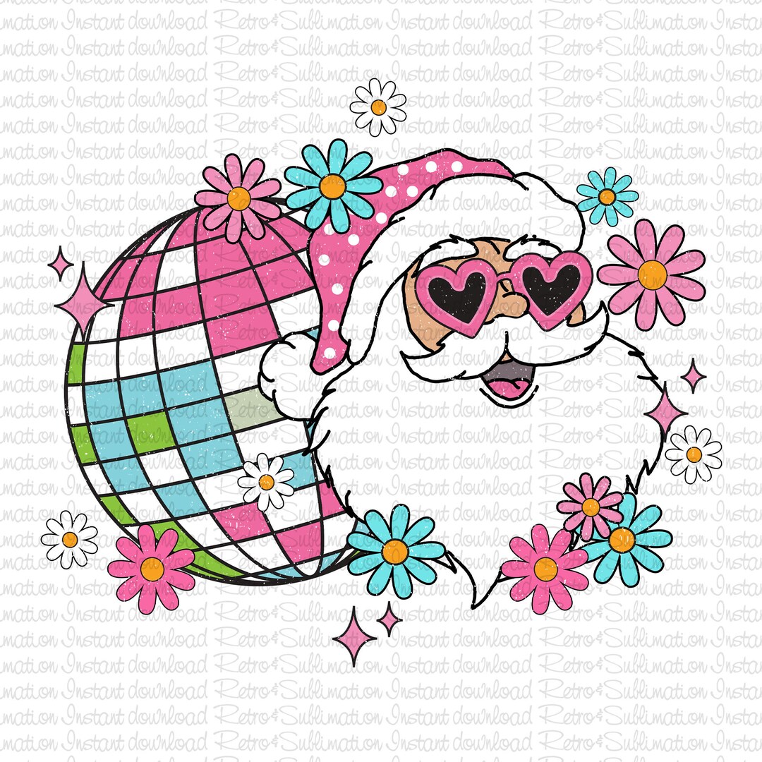 Pink Santa Png, Retro Christmas Png, Merry Christmas Png, Santa Claus ...