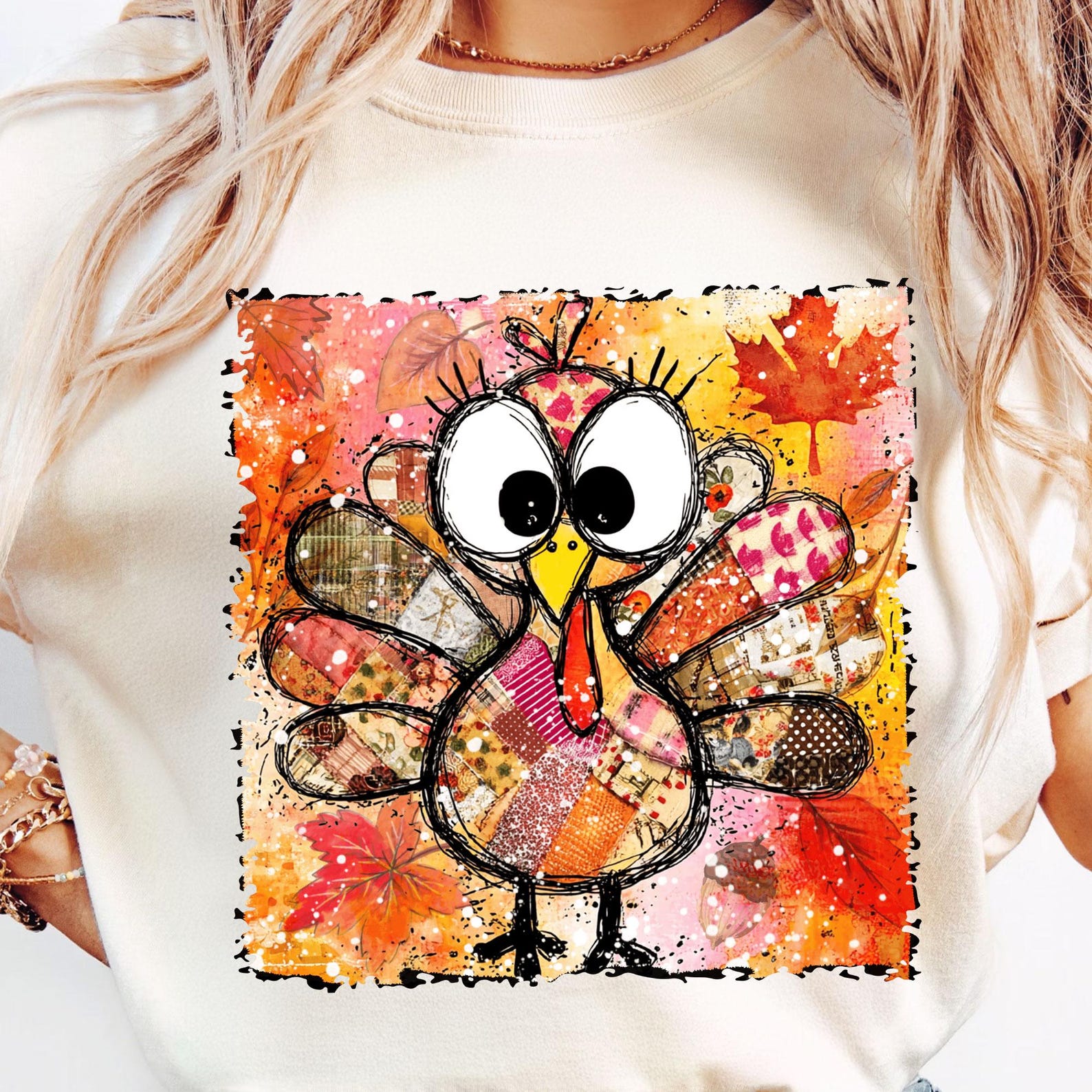 Preppy Thanksgiving Png: Vintage Turkey Png, Patchwork Sublimation ...