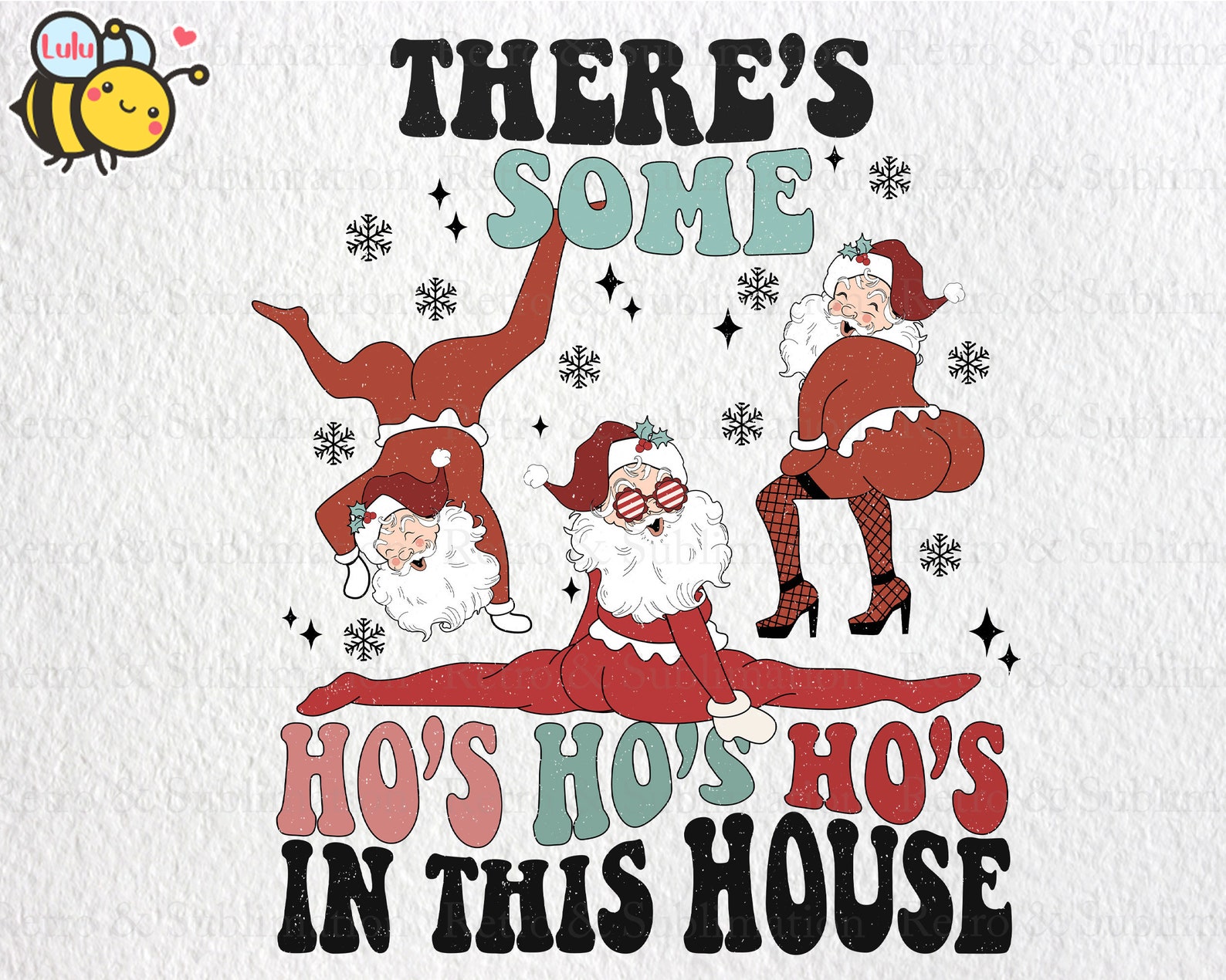 There's Some Ho Ho Ho in This House Png, Funny Pink Santa Claus Png ...