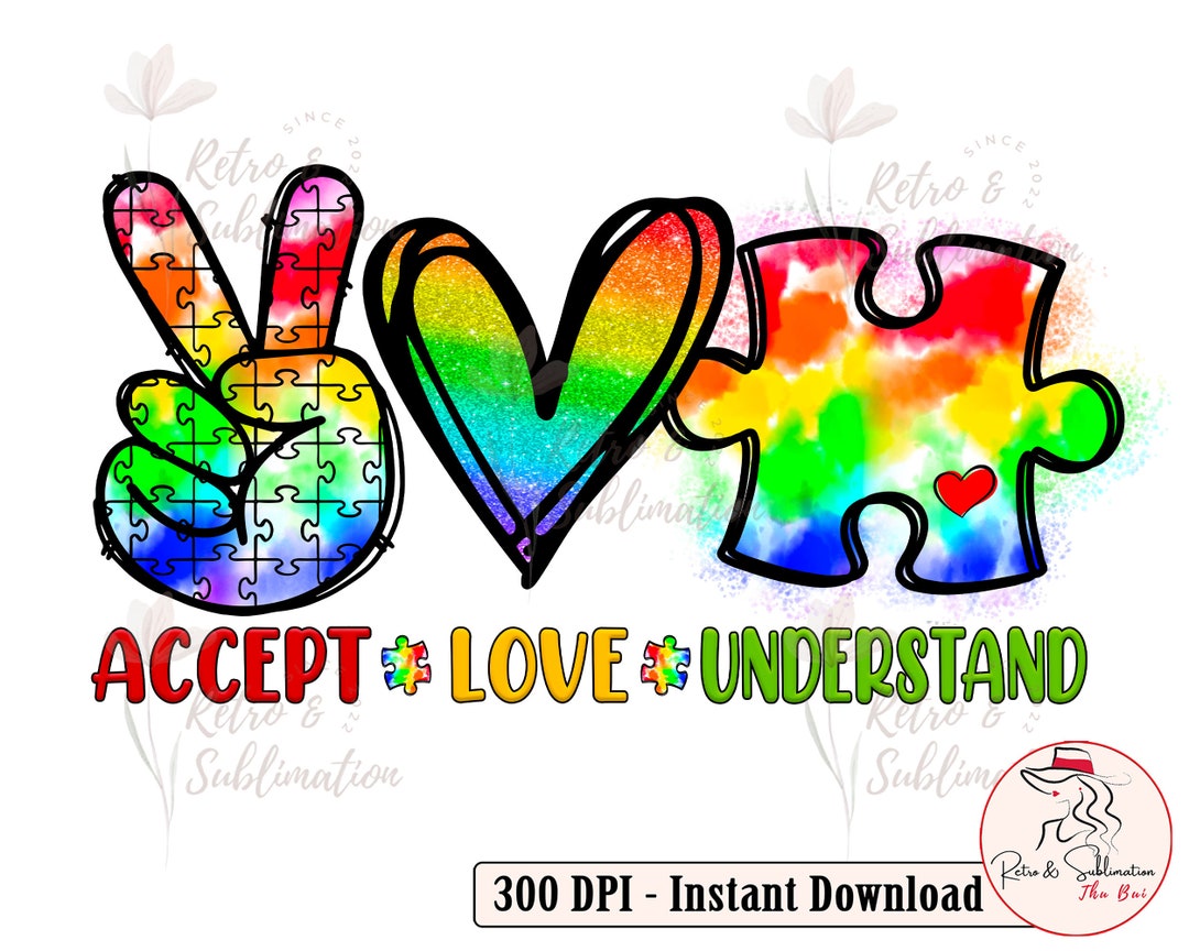 Accept Love Understand Autism Puzzle Png, Autism Awareness Png, Autism ...