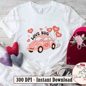 Retro Love Bug Valentine Png, Valentine's Png, Valentine Car Design ...
