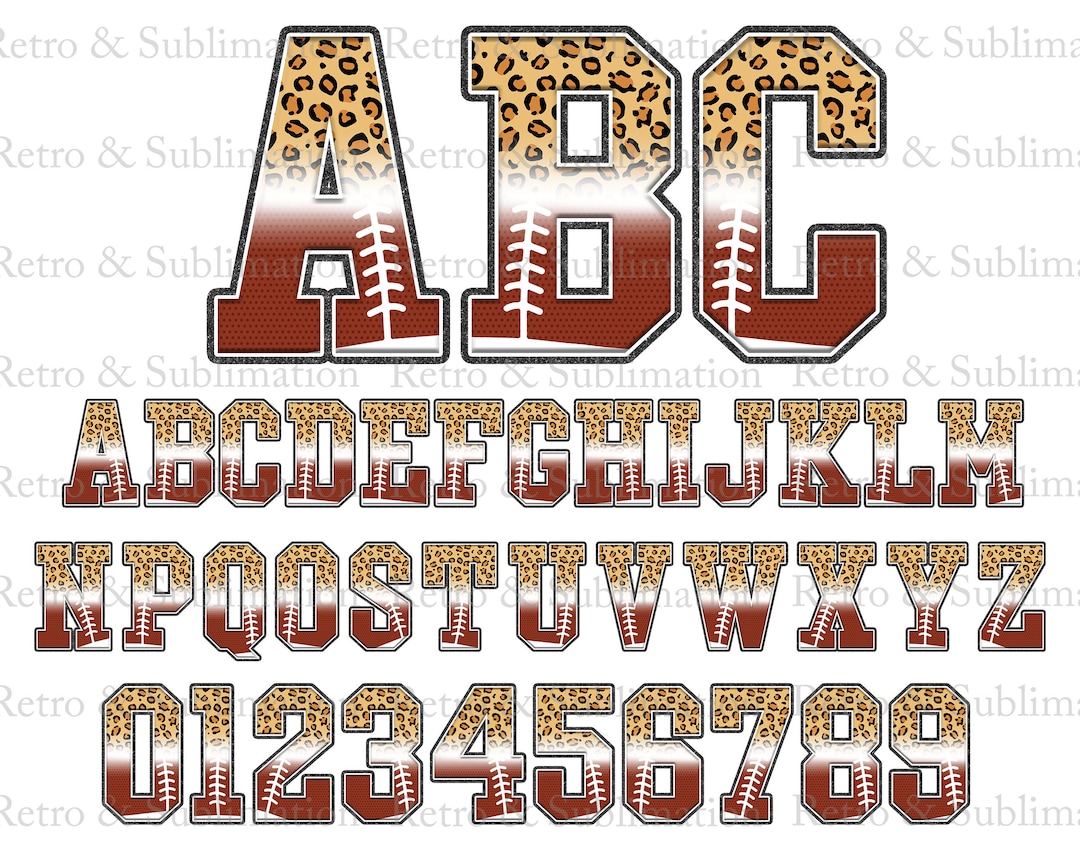 American Football Letters PNG, Leopard and Lace Stitch, Background ...