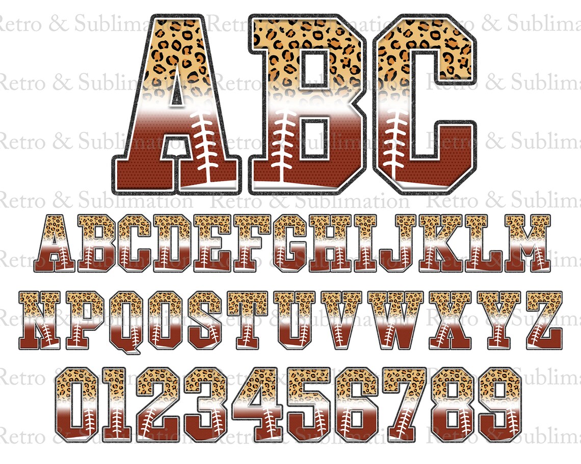 American Football Letters PNG, Leopard and Lace Stitch, Background ...