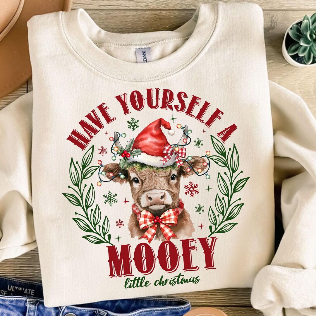 Have Yourself A Mooey Png, Christmas Cow Png, Funny Christmas Png ...