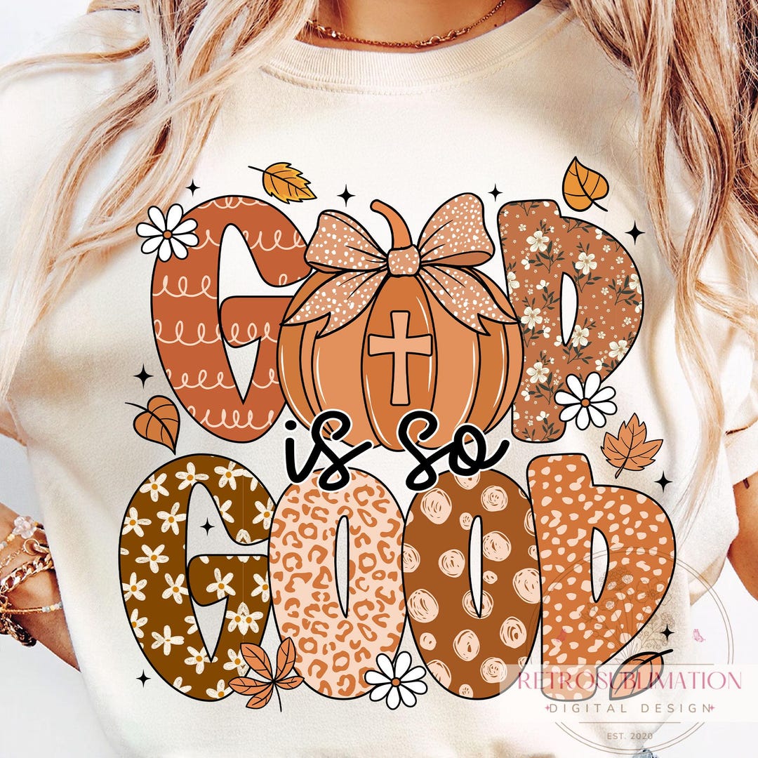 God is so Good Png, Retro Christian Fall Png, Fall Autumn Png, Preppy ...