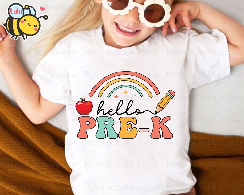 Hello Pre-k Rainbow Svg, First Day of School Svg, Back to School Svg ...