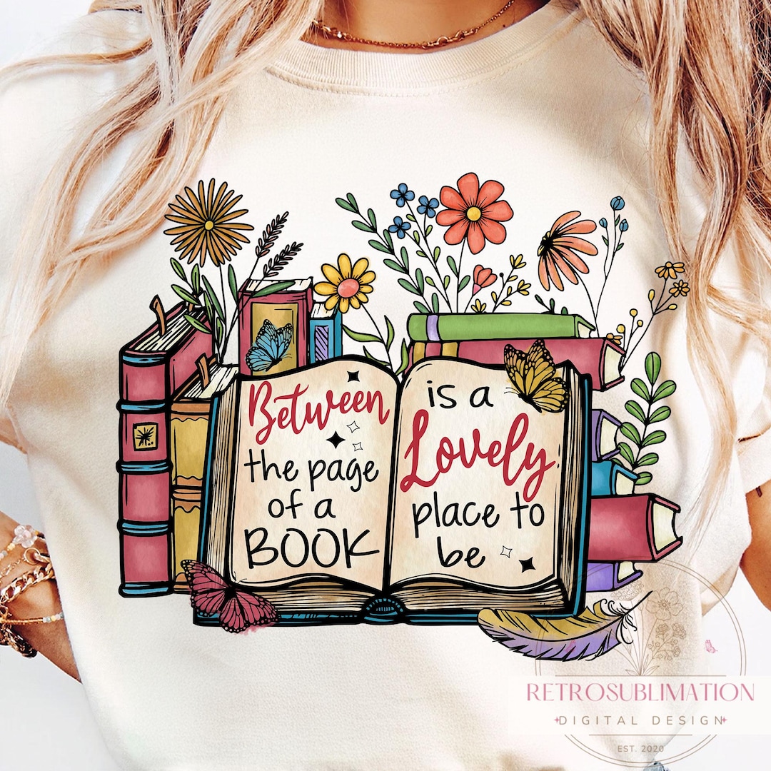 Retro Between the Pages of a Book Png, Floral Book Lover Png, Reading ...