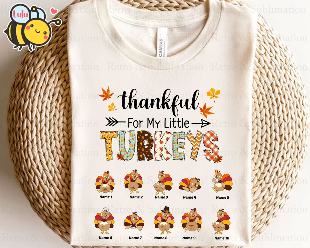 Personalization Thankful for My Little Turkey Png, Thanksgiving Png ...