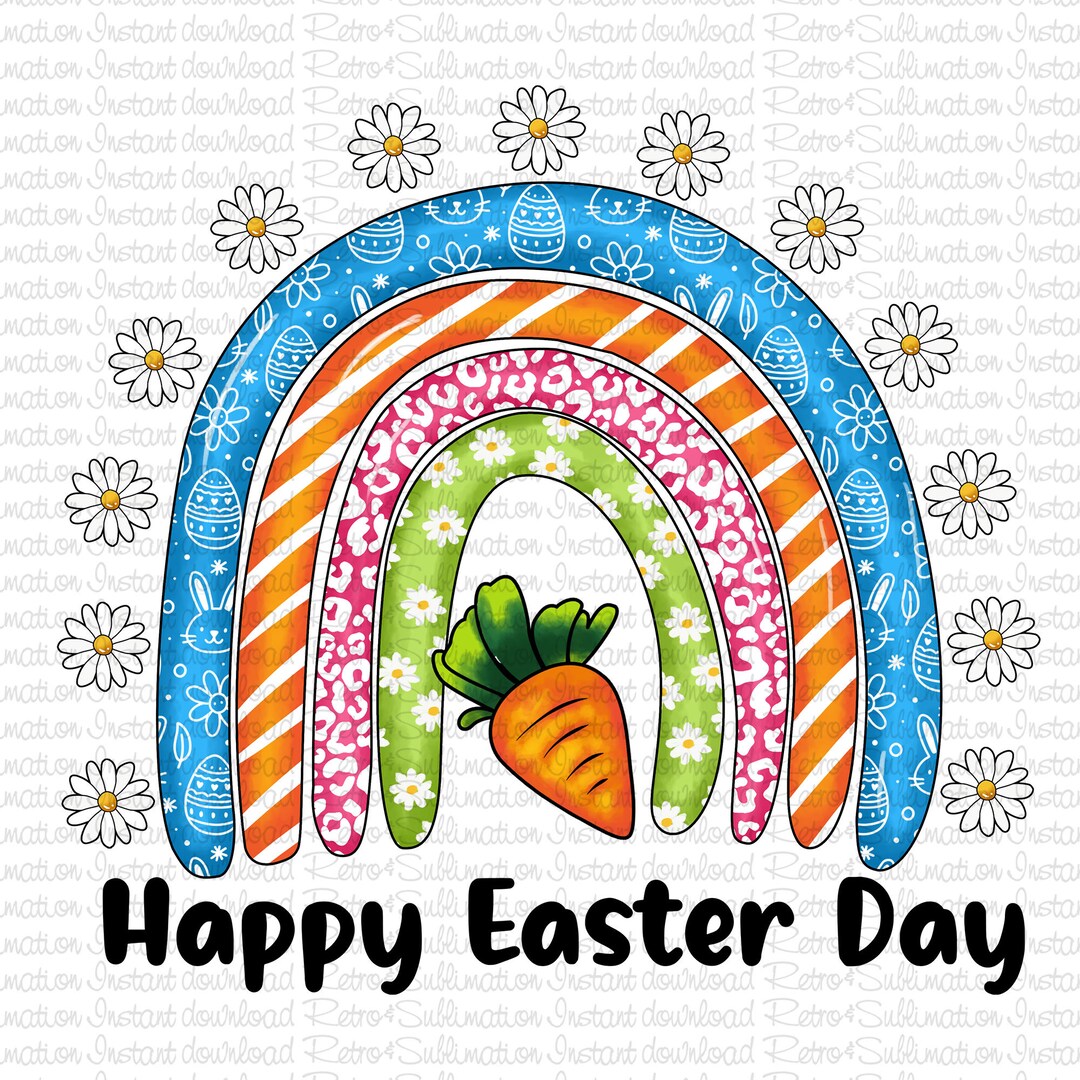 Easter Rainbow Png, Leopard Easter Png, Easter Day Png, Floral Png ...