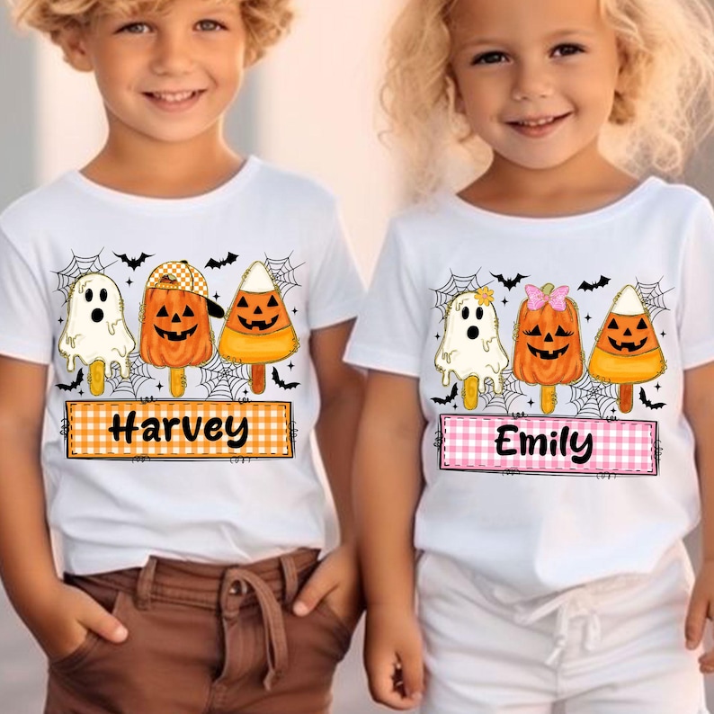 Custom Kids Halloween PNG - Cute Ghost, Pumpkin, Candy Corn ...