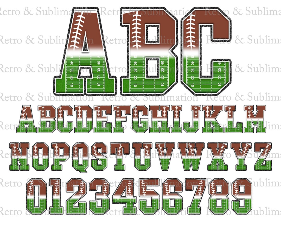 American Football Letters PNG Split, Alphabet PNG Football Doodle PNG ...