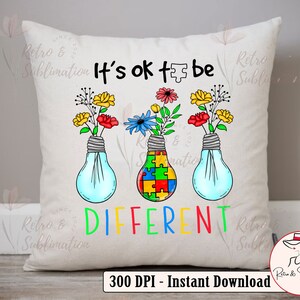 It's OK to Be Different Autism Light Bulb PNG , Autism Awareness Png ...