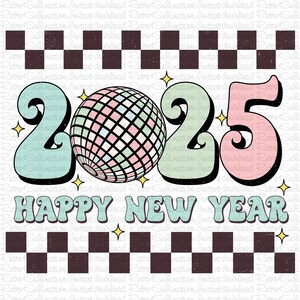 Happy New Year 2025 Png, Disco Ball New Year's PNG, Retro New Years ...