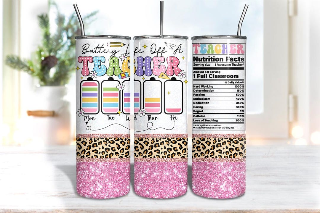 Teacher Life Tumbler Wrap PNG, Teacher Appreciation 20oz Skinny Tumbler ...