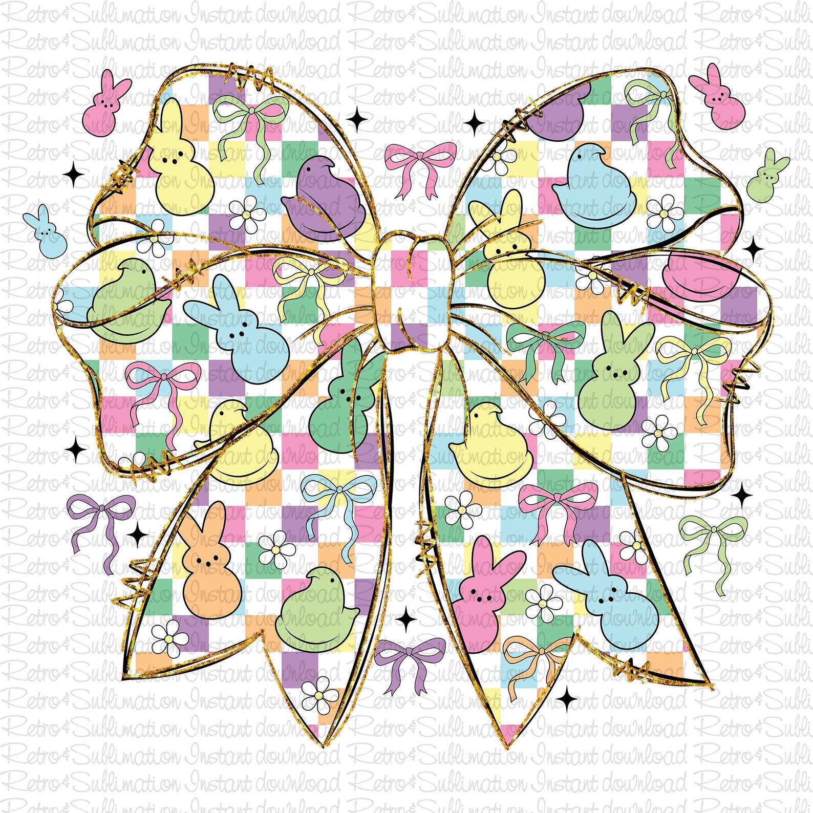 Easter Coquette Bow Png, Cute Coquette Peeps Png, Easter Png, Happy ...