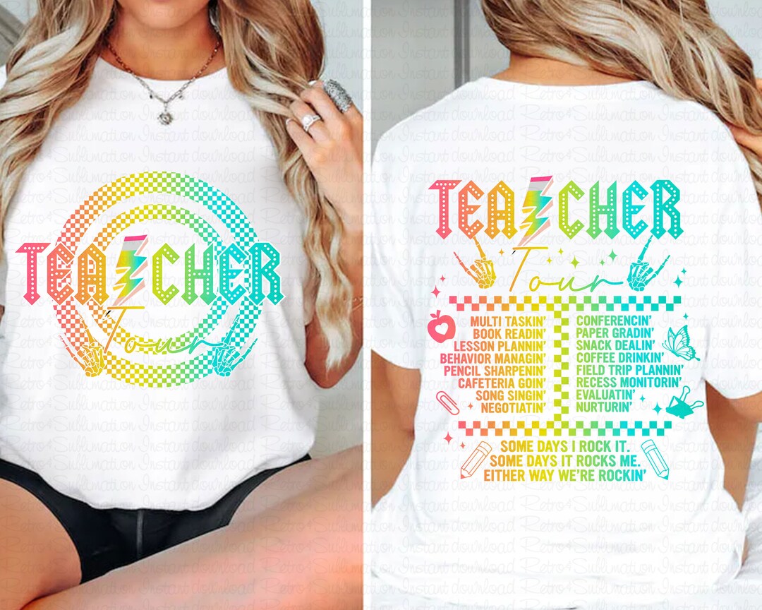 Teacher Gradient Png, Retro Teacher Tour Png, Abcd Teacher Tour Png ...